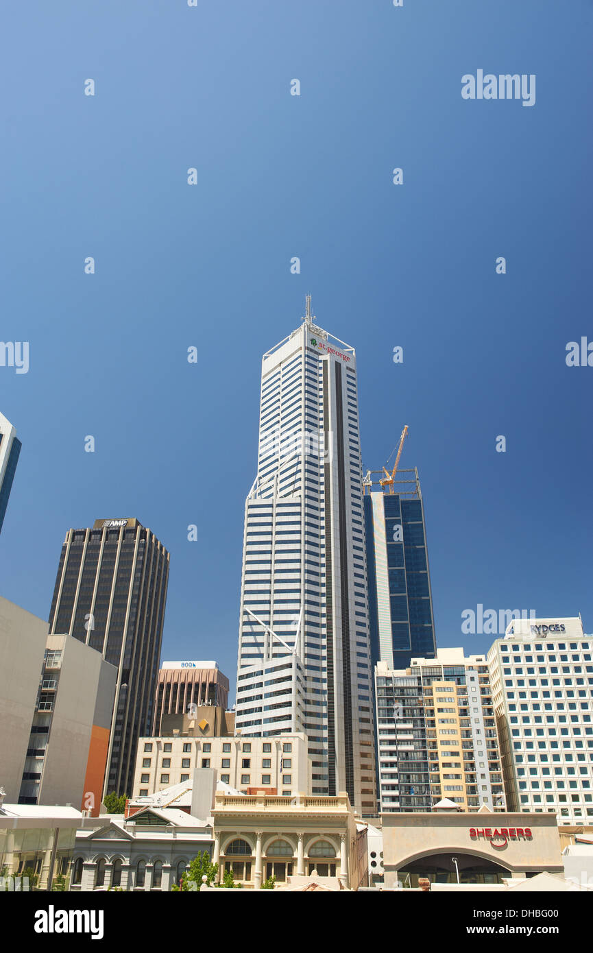 Skyscrapers of the Perth Skyline in Western Australia with older ...