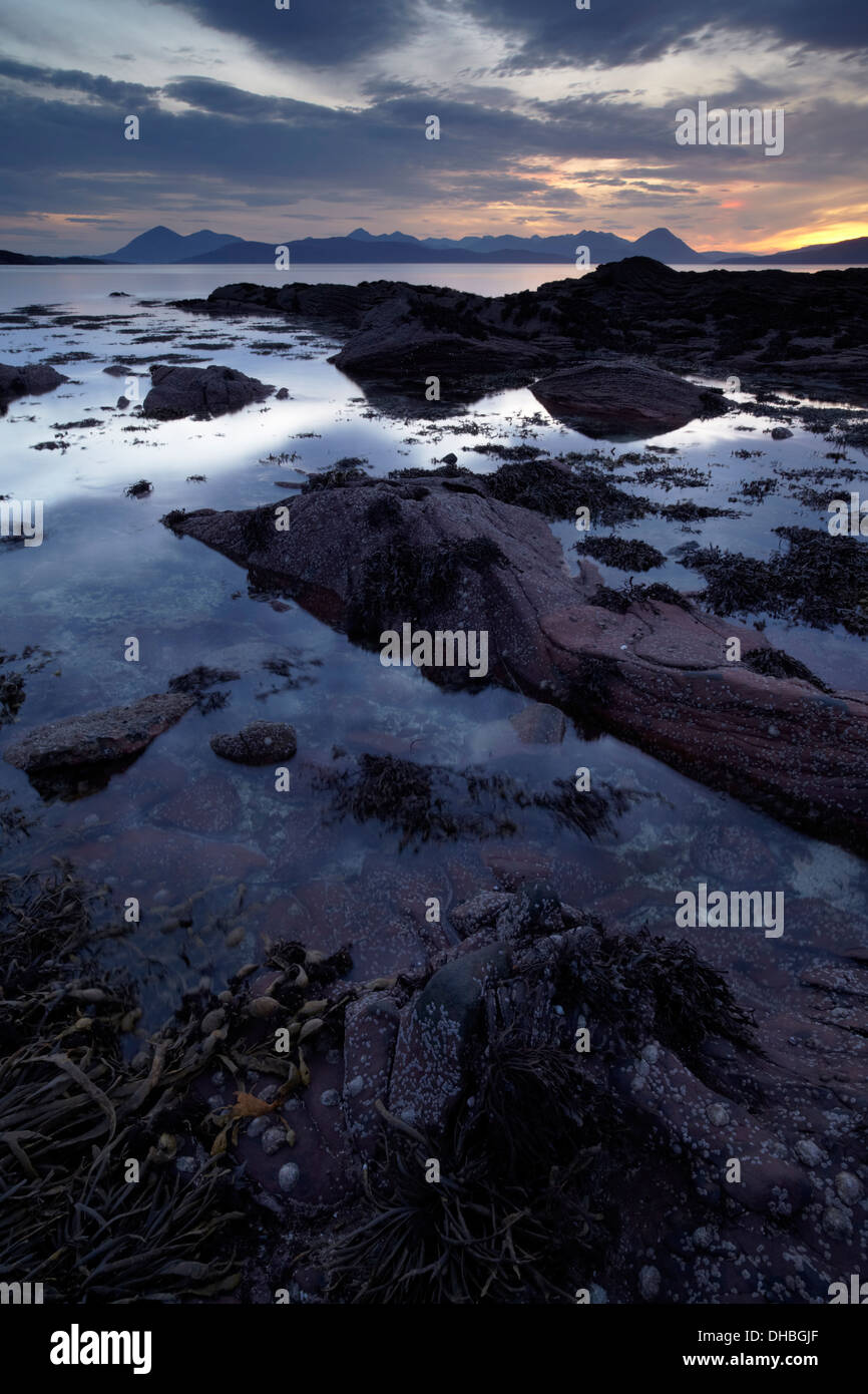 A view towards the Isle of Skye at twilight from Ardban, Applecross ...