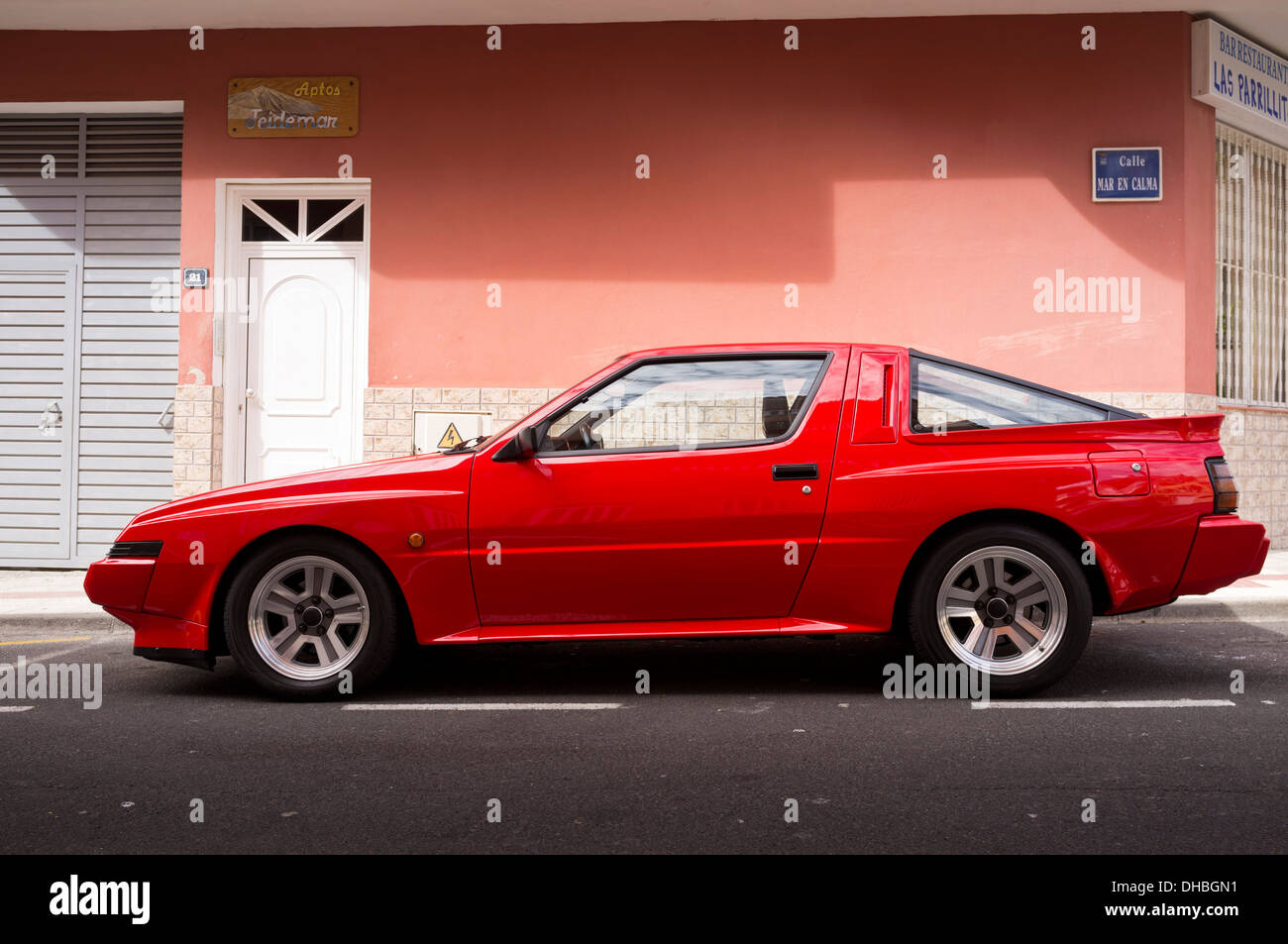 Mitsubishi Starion red classic car from the 1980's Stock Photo - Alamy