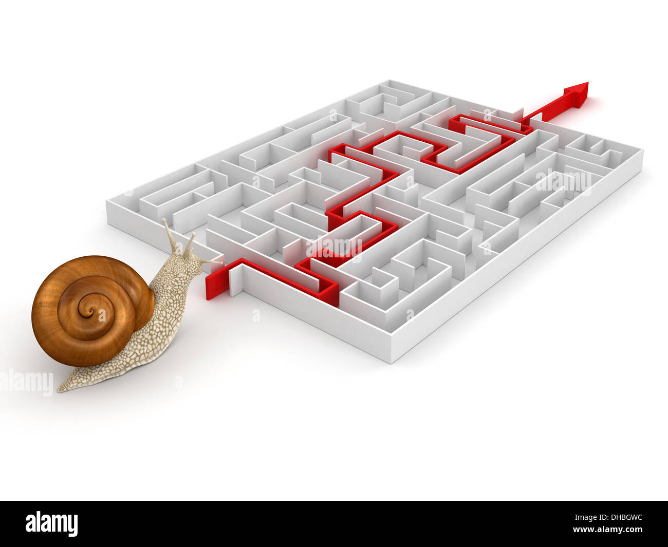 Snail and Maze (clipping path included Stock Photo - Alamy