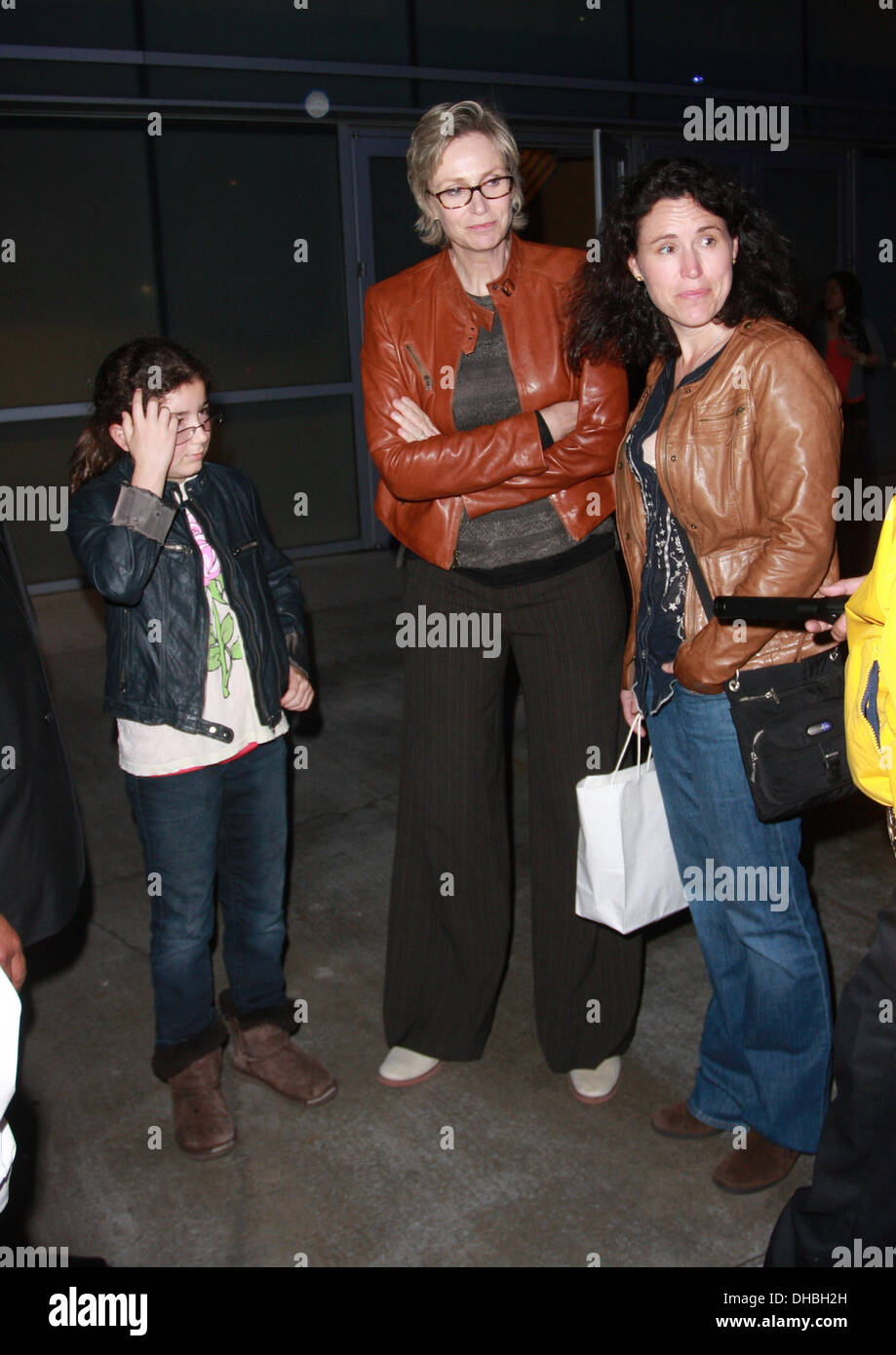 Jane Lynch and Dr Lara Embry Celebrities arriving at Staples Center for ...