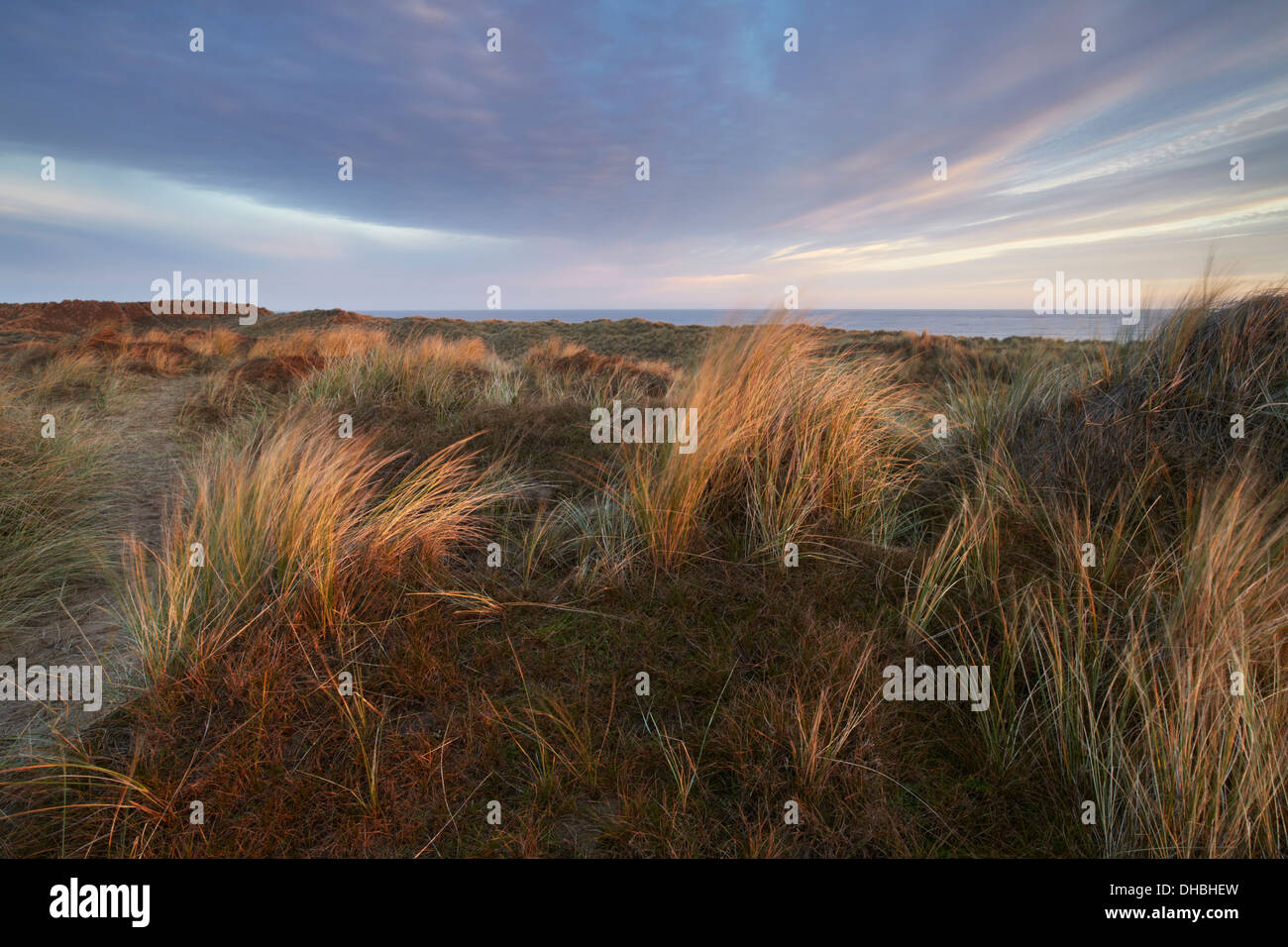 Winterton beach and dunes on the East coast of Norfolk, England Stock ...