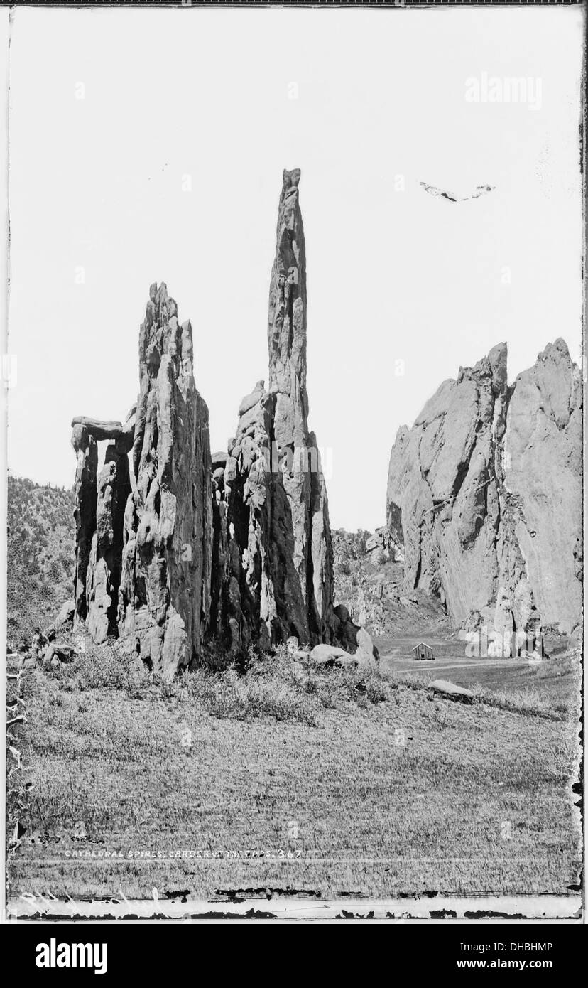 The Cathedral Spires, located in the Garden of the Gods in Colorado ...