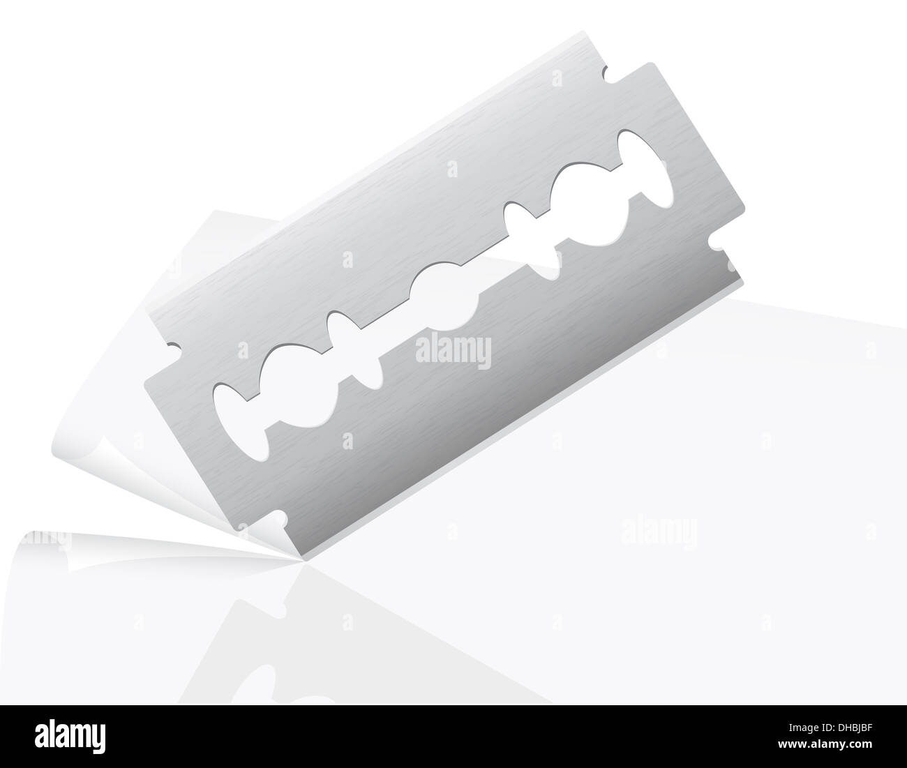blade cuts paper illustration isolated on white background Stock Photo ...