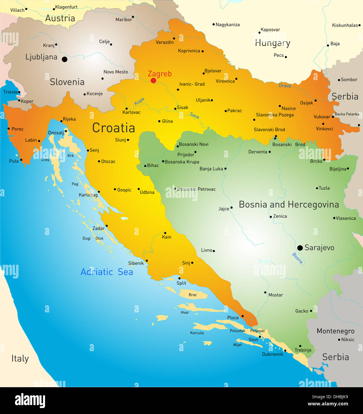 Osijek map hi-res stock photography and images - Alamy