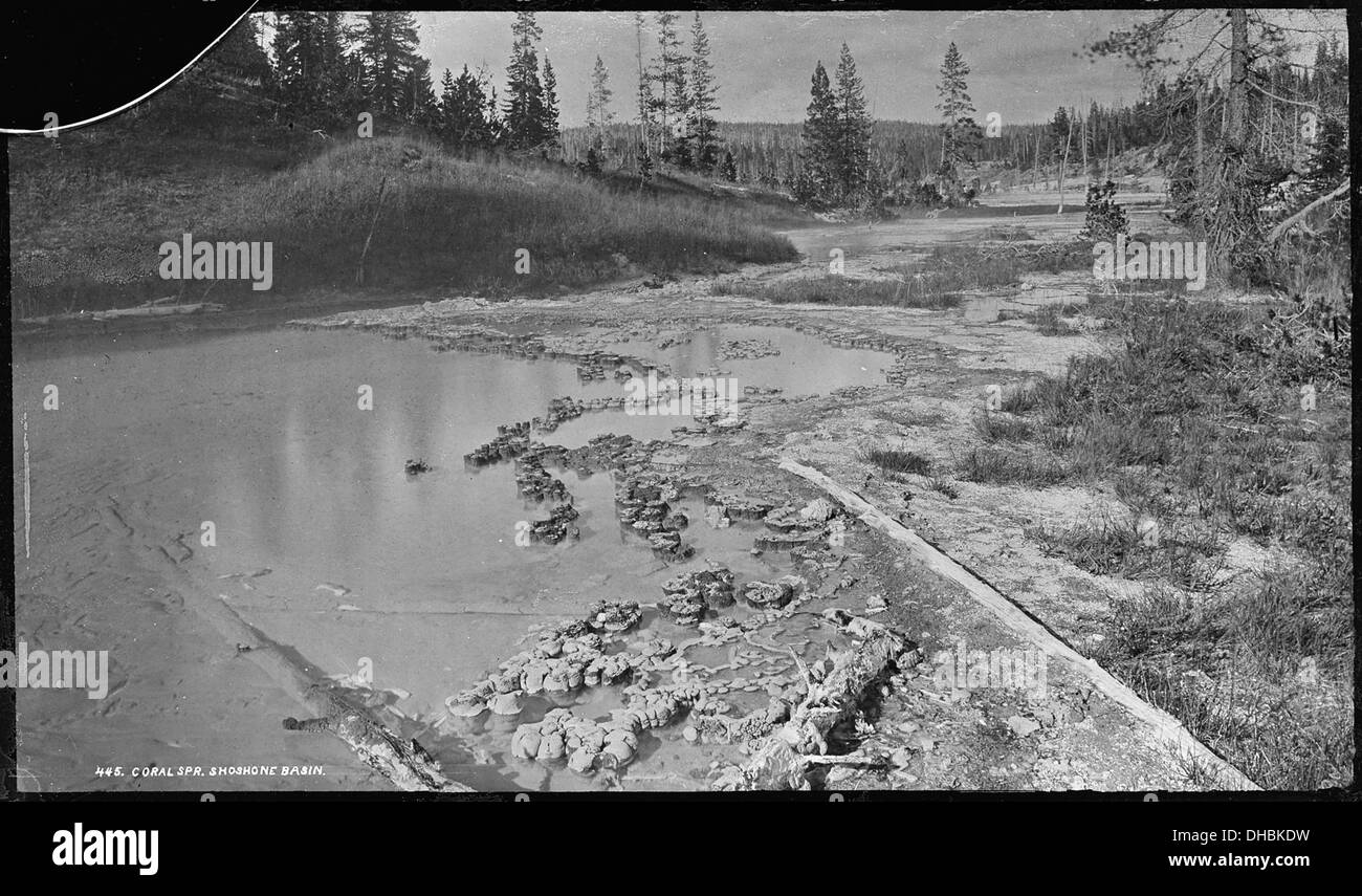 This photograph depicts Coral Spring in the Shoshone Basin of ...