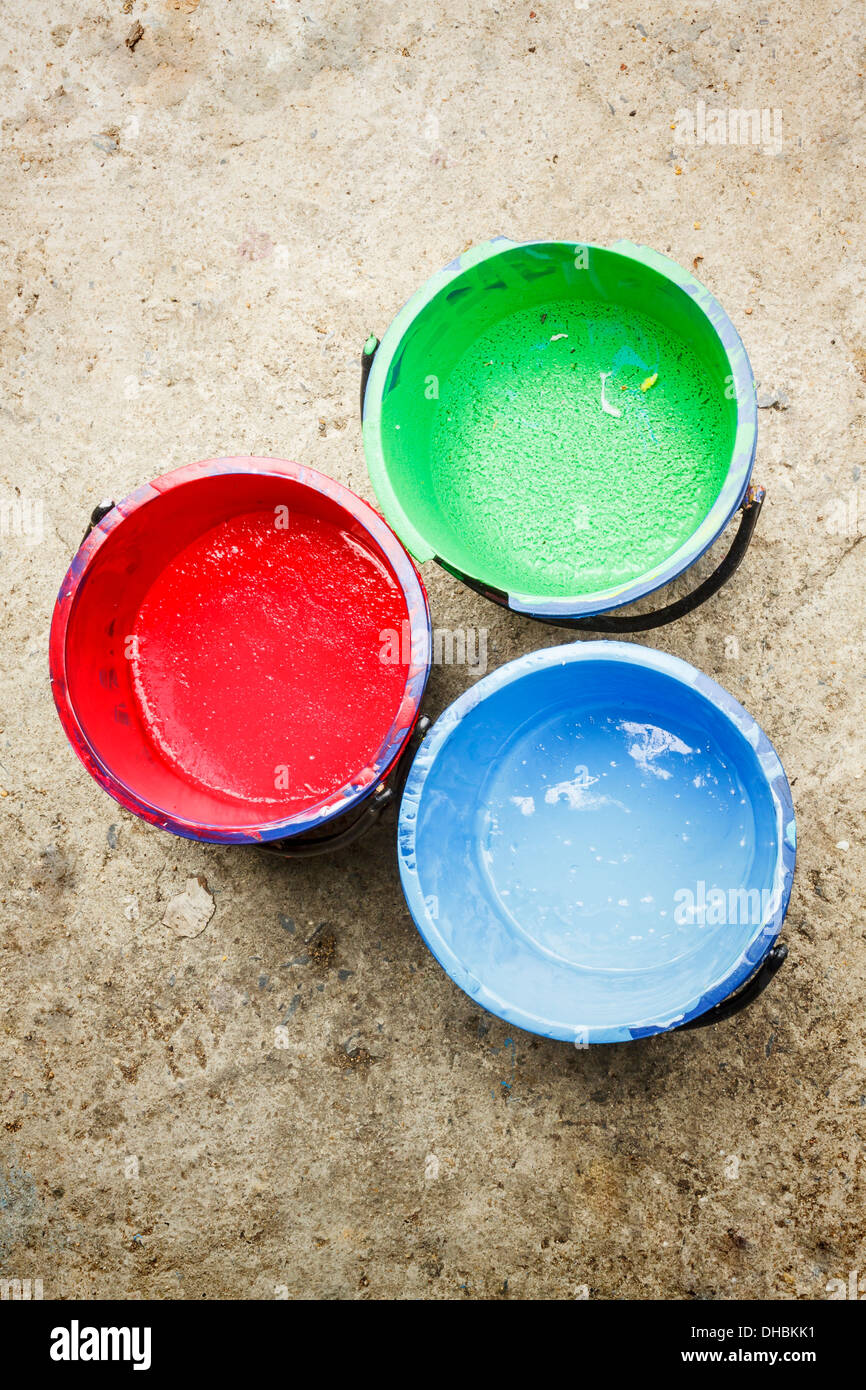 Old containing colorful plastisol silkscreen Stock Photo - Alamy