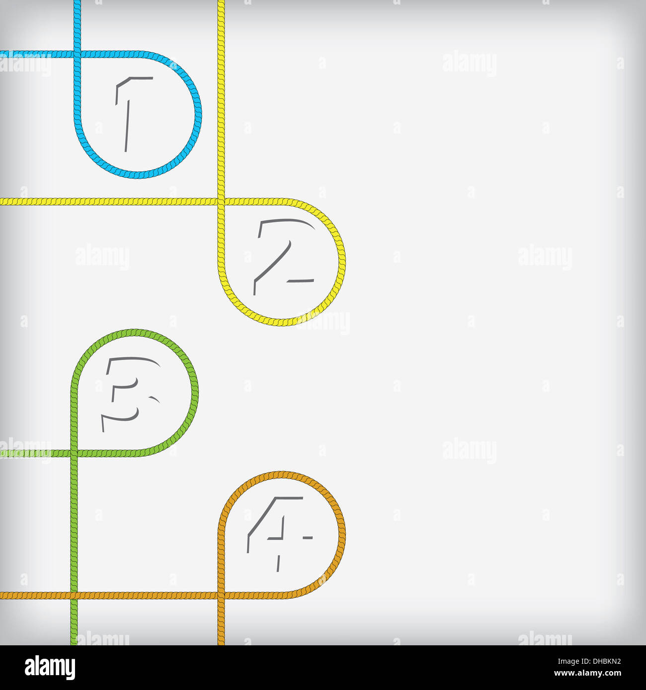 Infographic background design with colored ropes and fading numbers ...