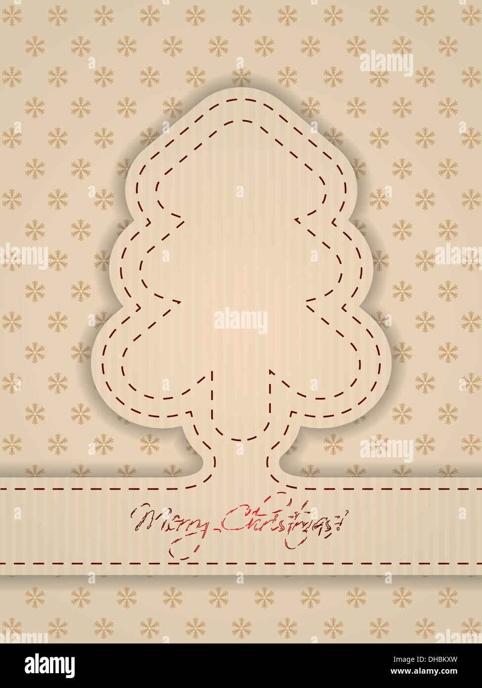 Retro christmas card design with stitches and stitched text Stock Photo ...