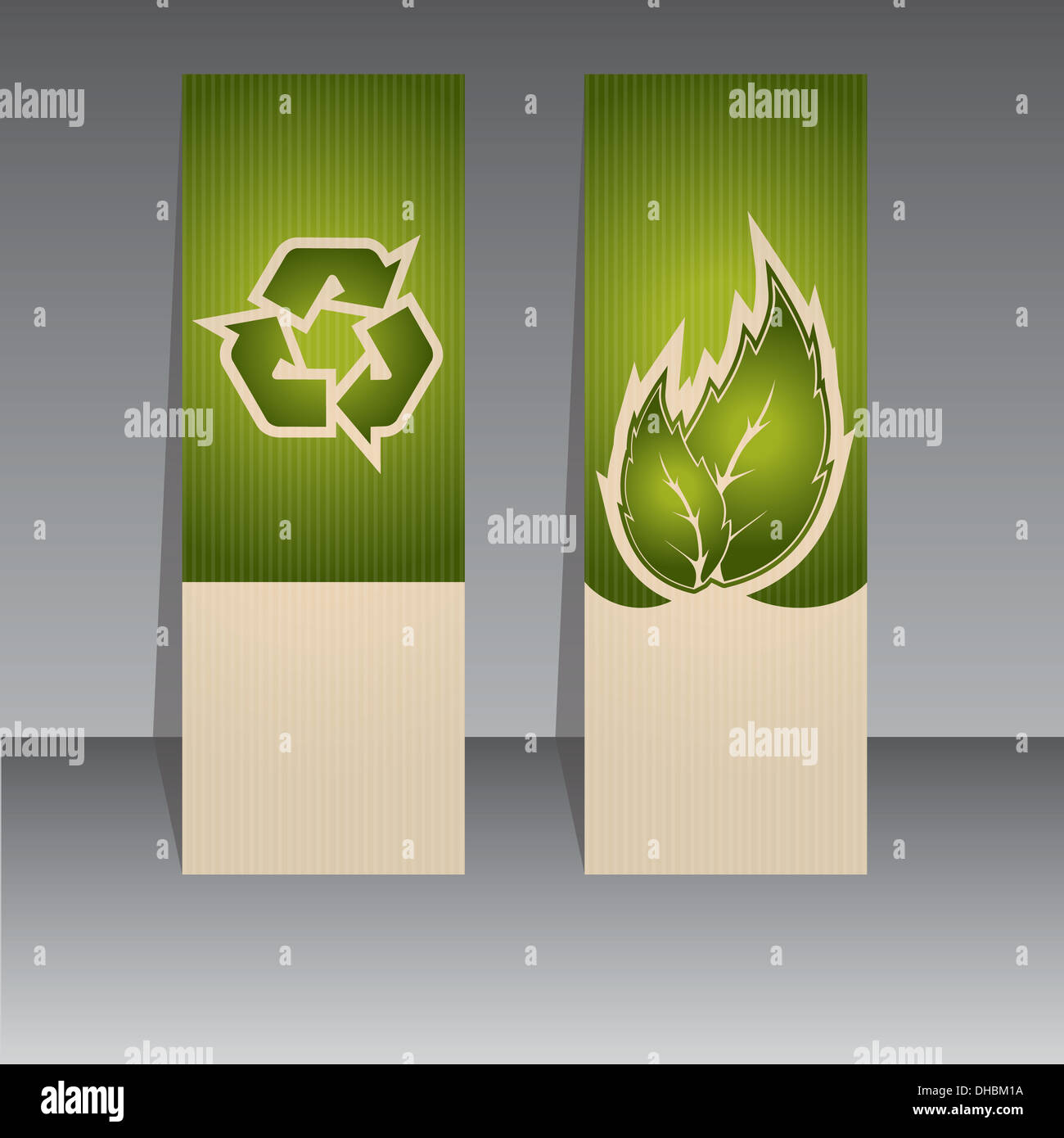 Bio label concept with symbols and striped background Stock Photo - Alamy