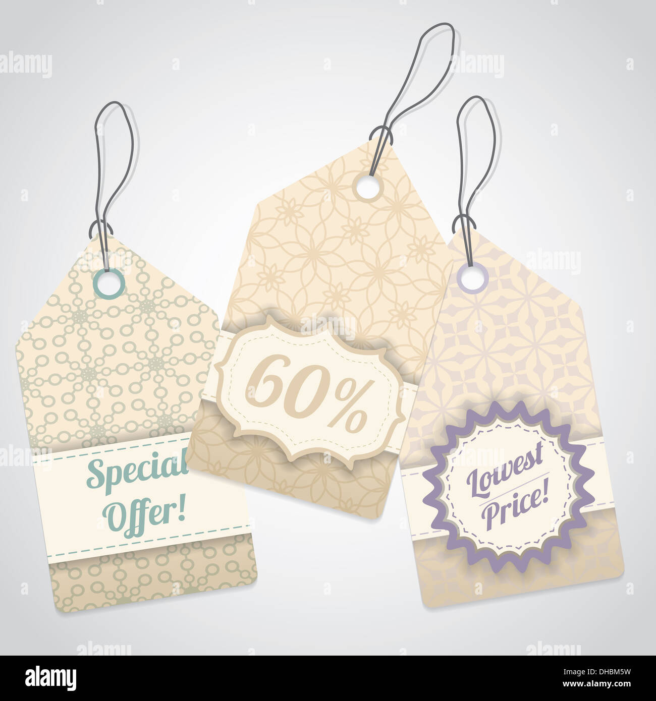 Vintage shop label set with texture and text Stock Photo - Alamy