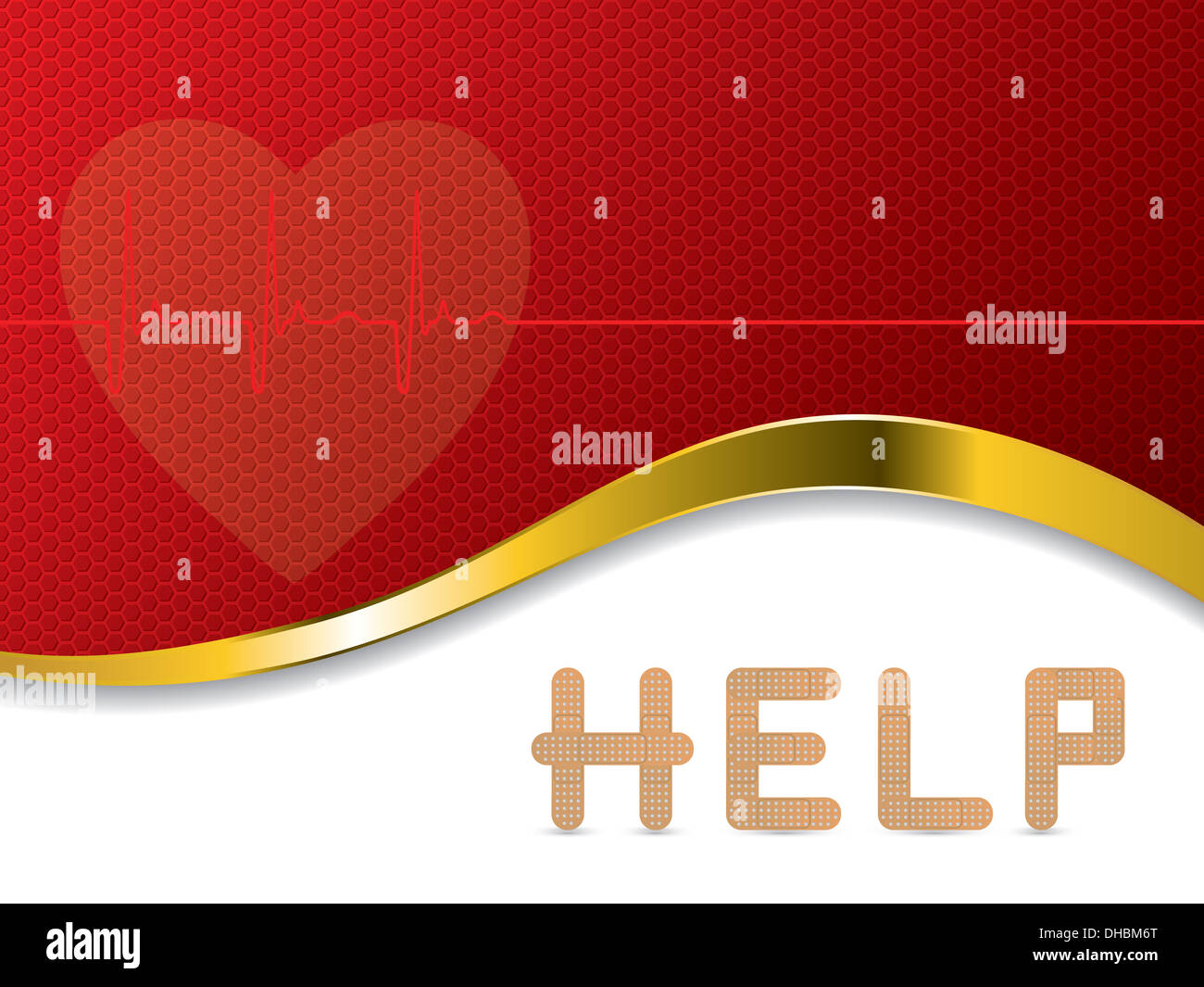 Medical background design with help text made from plasters Stock Photo ...