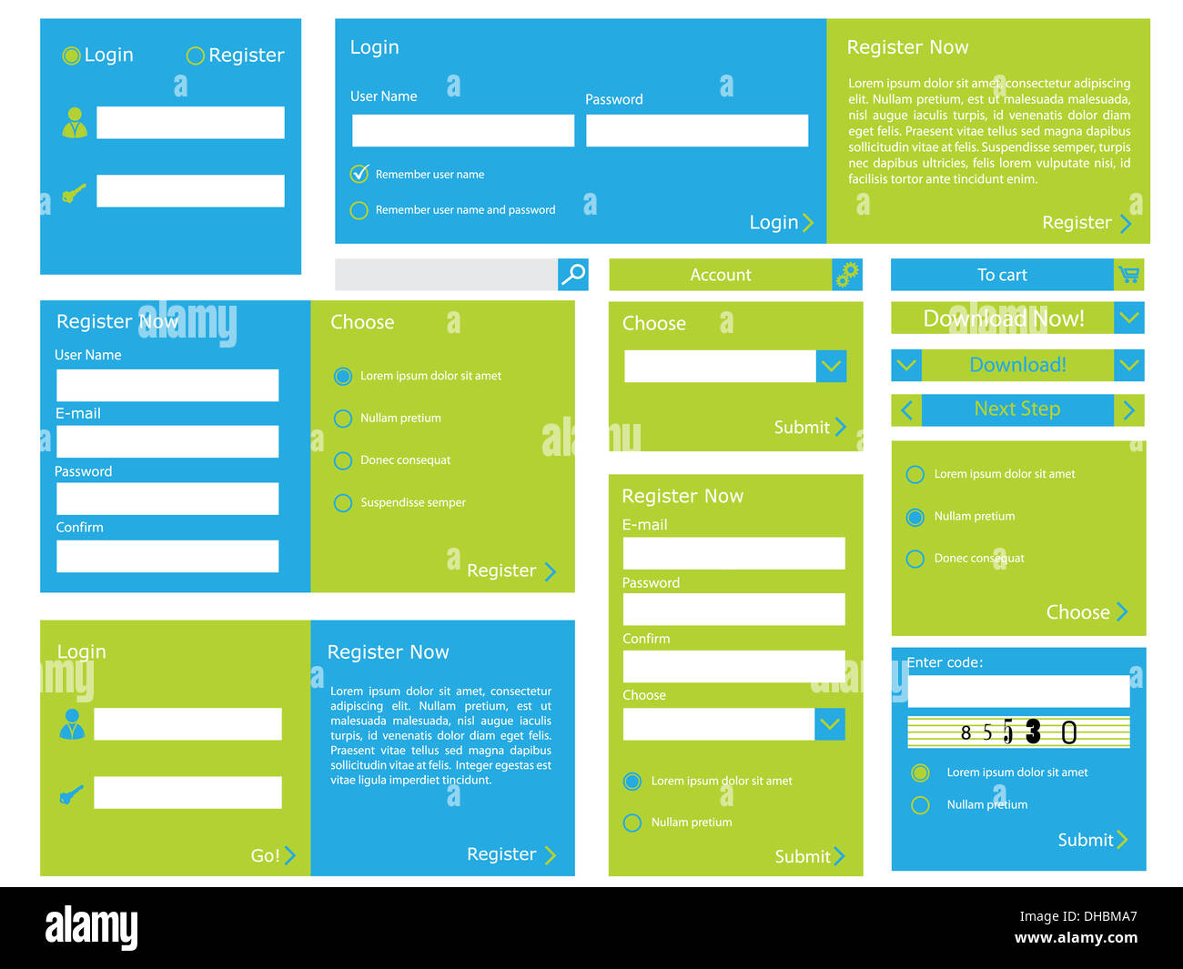Editable web form with trendy flat design Stock Photo - Alamy