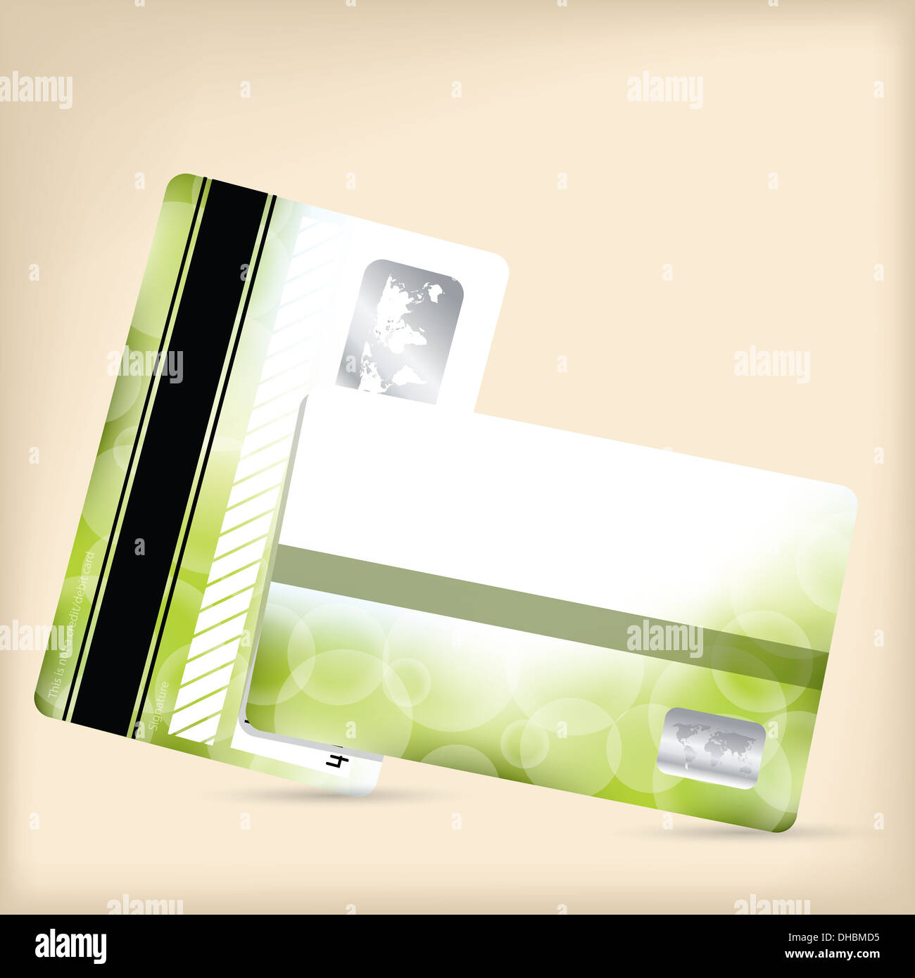 Loyalty card design with abstract green bubble background Stock Photo ...