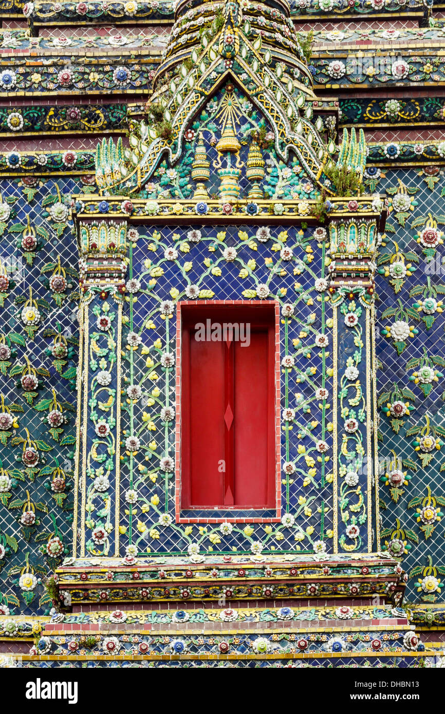 Beautiful mosaic window in Thai public temple Stock Photo - Alamy