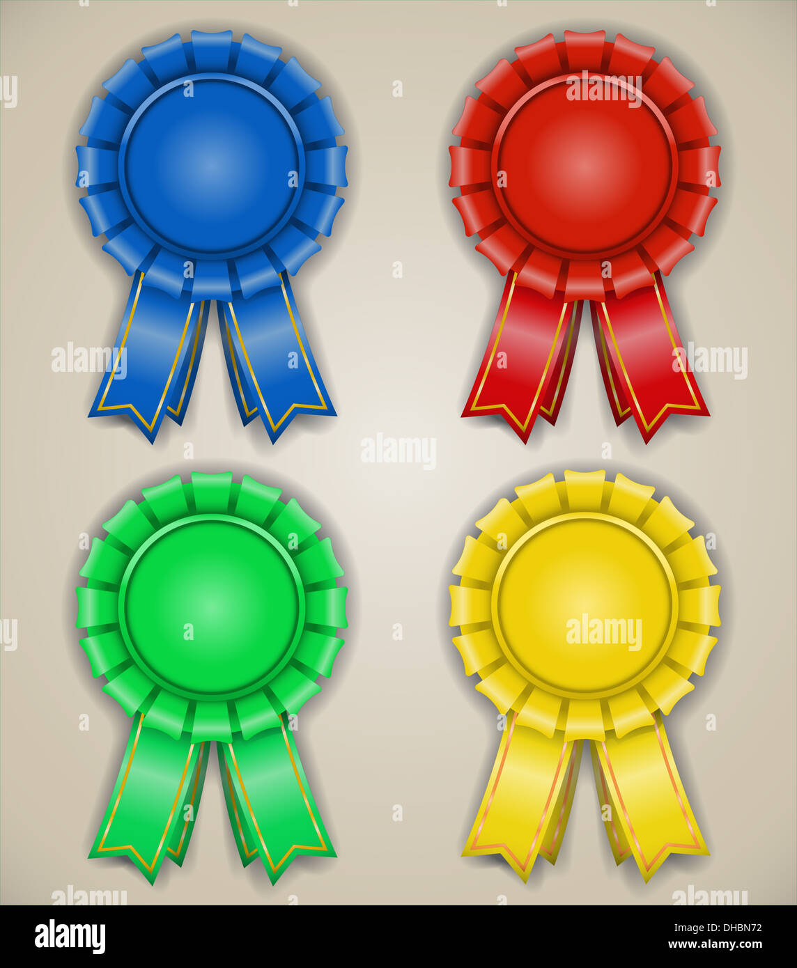 blank emblems with ribbons Stock Photo - Alamy