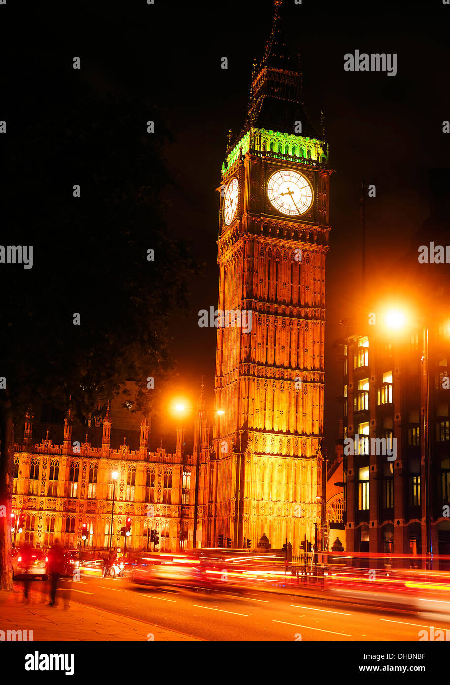 Elizabeth Tower at night, Palace of Westminster, London, England ...