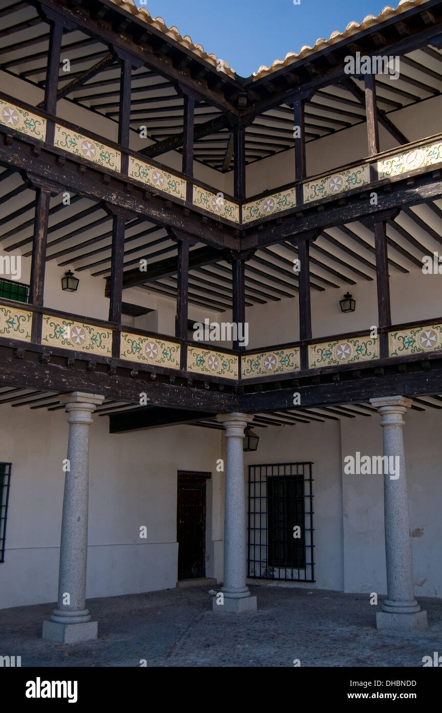 Gallery of Mayor Square from Tembleque, La Mancha, Spain Stock Photo ...