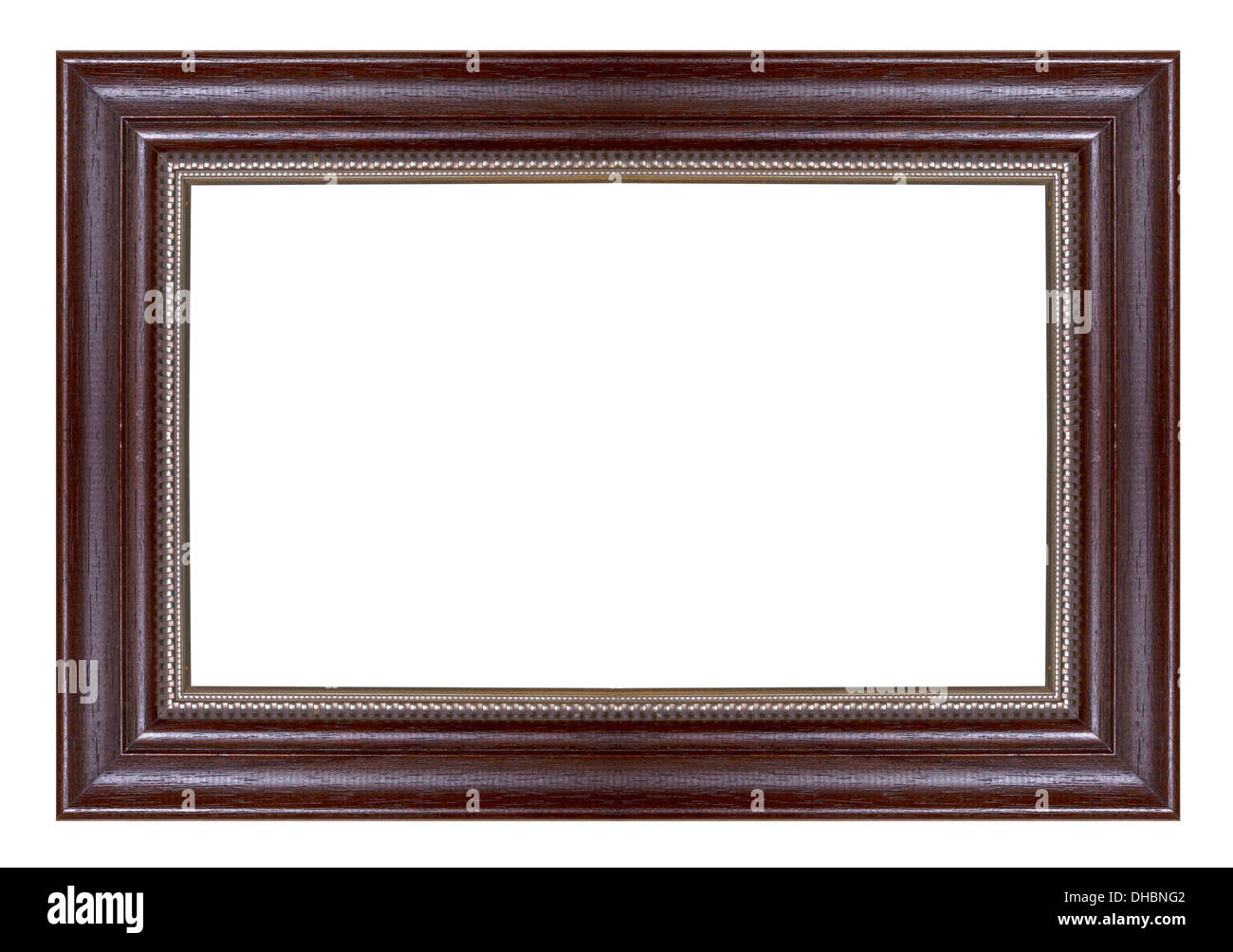 Classic wooden frame isolated on white background Stock Photo - Alamy