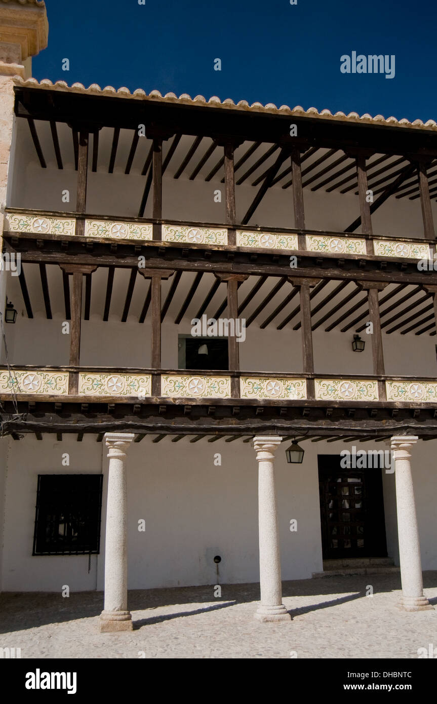 Gallery of Mayor Square from Tembleque. La Mancha, Spain Stock Photo ...