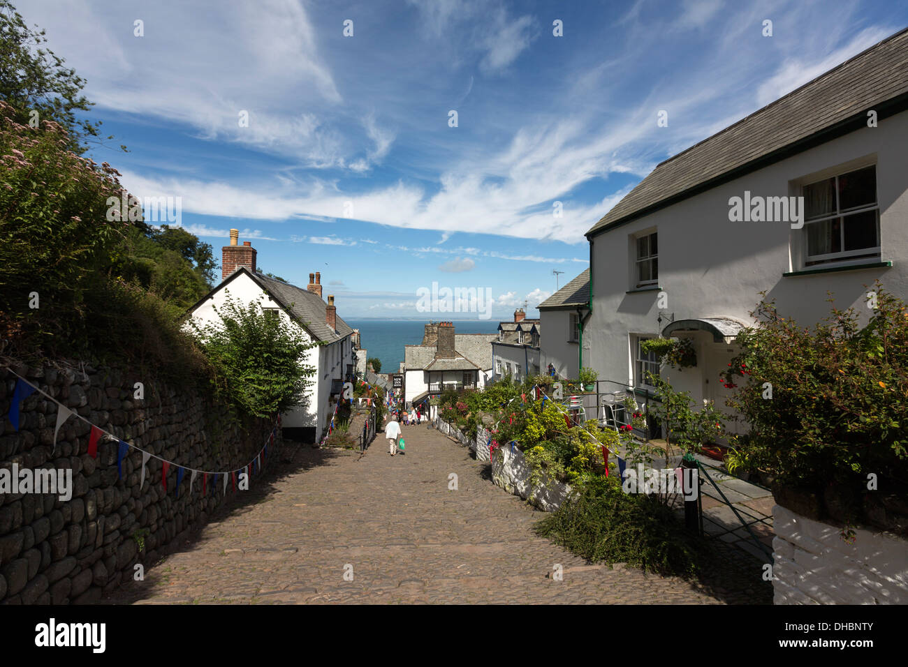 Clovelly beautiful fishing village in Devon, England with its extremely ...
