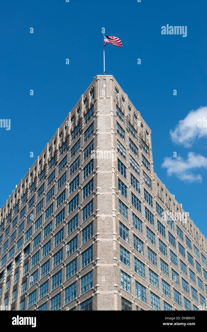 American Building And Flag Stock Photo - Alamy