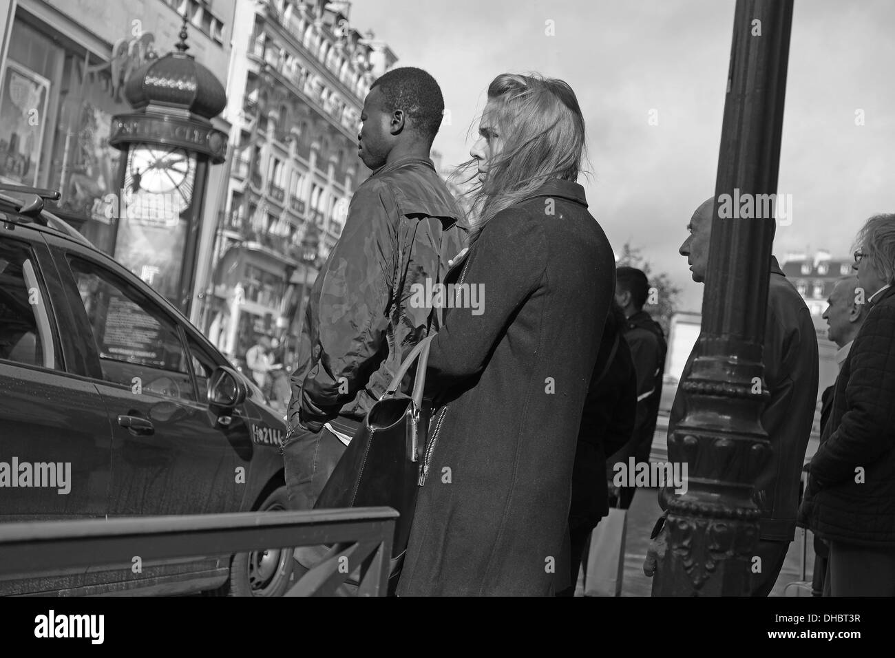 Waiting to cross Black and White Stock Photos & Images - Alamy
