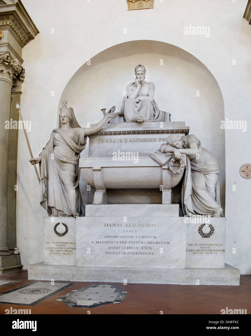 Dante's Tomb at Basilica of Santa Croce. Florence, Italy The tomb was ...