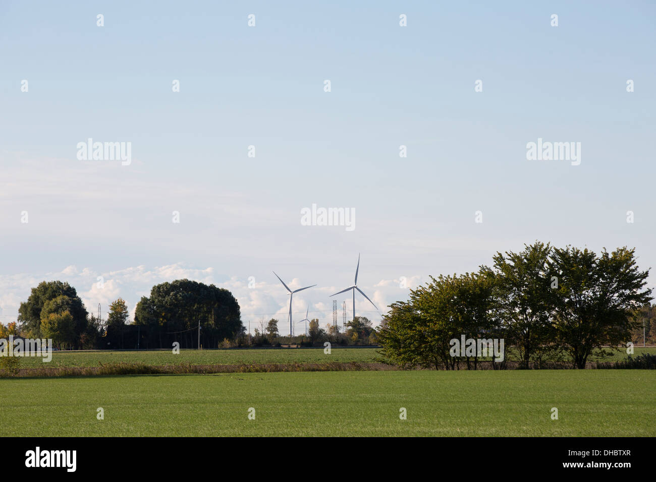 Farm Windmill Wind Mill Windmills Trees Grass Stock Photo - Alamy