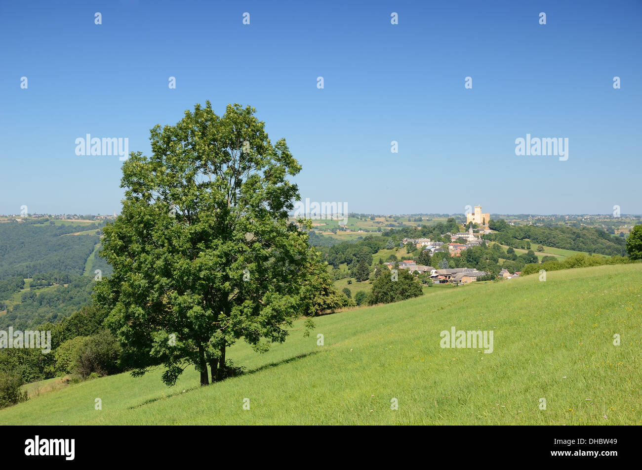French country landscape with the Phoebus's castle Stock Photo - Alamy