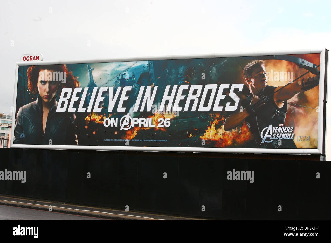 Billboard advertising the new film 'Avengers Assemble' in south london ...