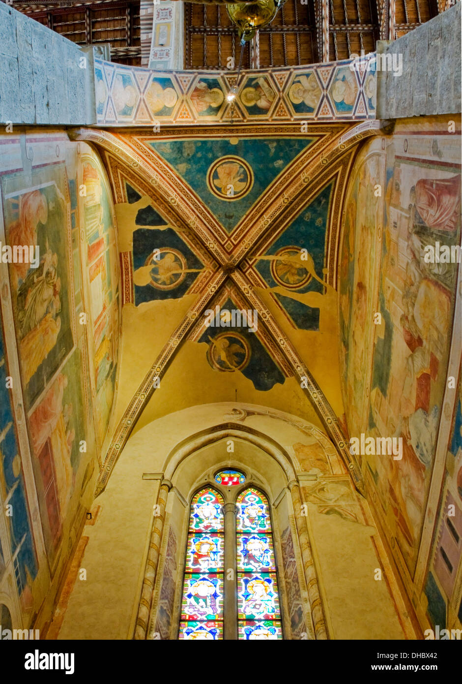 Ceiling of Peruzzi Chapel in right transept of Basilica di Santa Croce ...