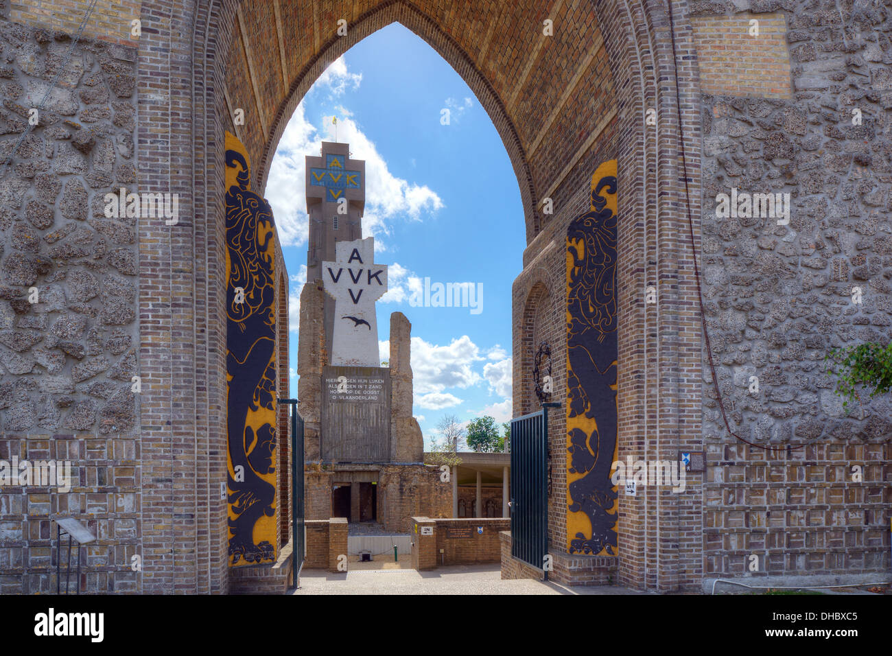 Yser tower seen trough the Pax gate Stock Photo - Alamy
