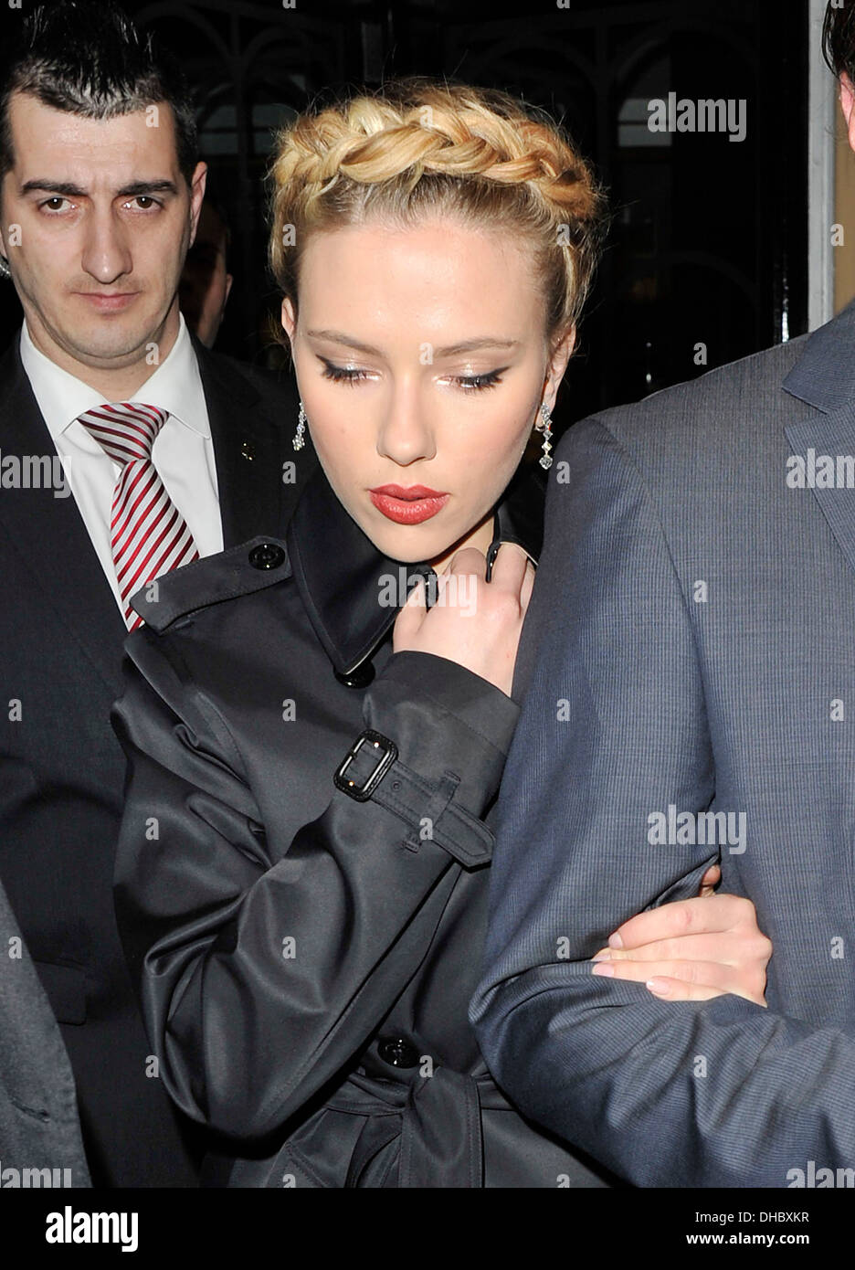 Scarlett Johansson leaving her hotel. London, England - 19.04.12 Stock ...