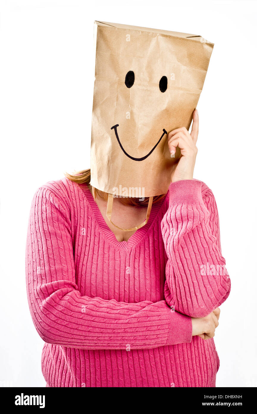 Woman Paper Bag On Head Stock Photos & Woman Paper Bag On Head Stock ...