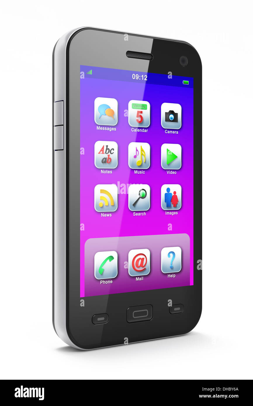 Beautiful smartphone on white background Stock Photo - Alamy