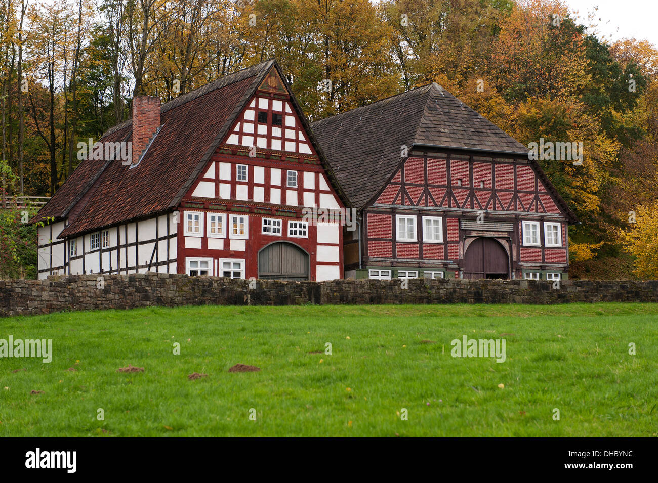 Old half-timber houses from the nineteenth century, Germany, Europe ...