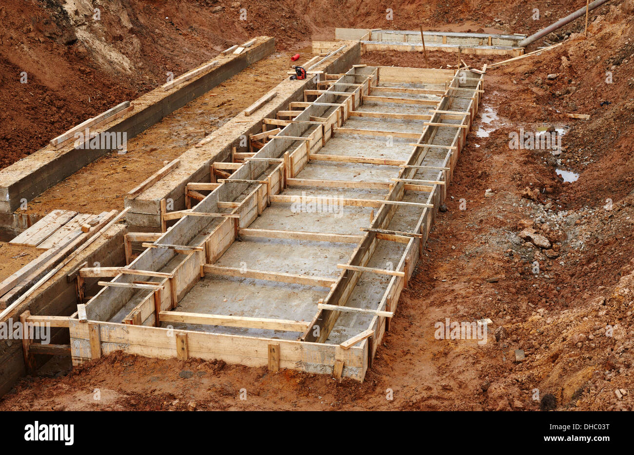 Construction of an industrial building foundation pit Stock Photo - Alamy