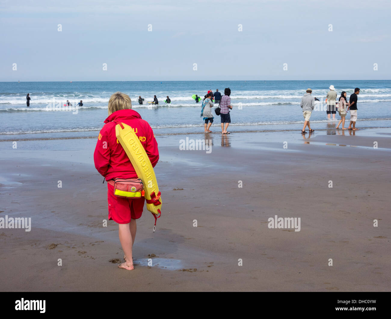 Female Lifeguard on Whitby beach, Whitby, North Yorkshire, England, UK ...