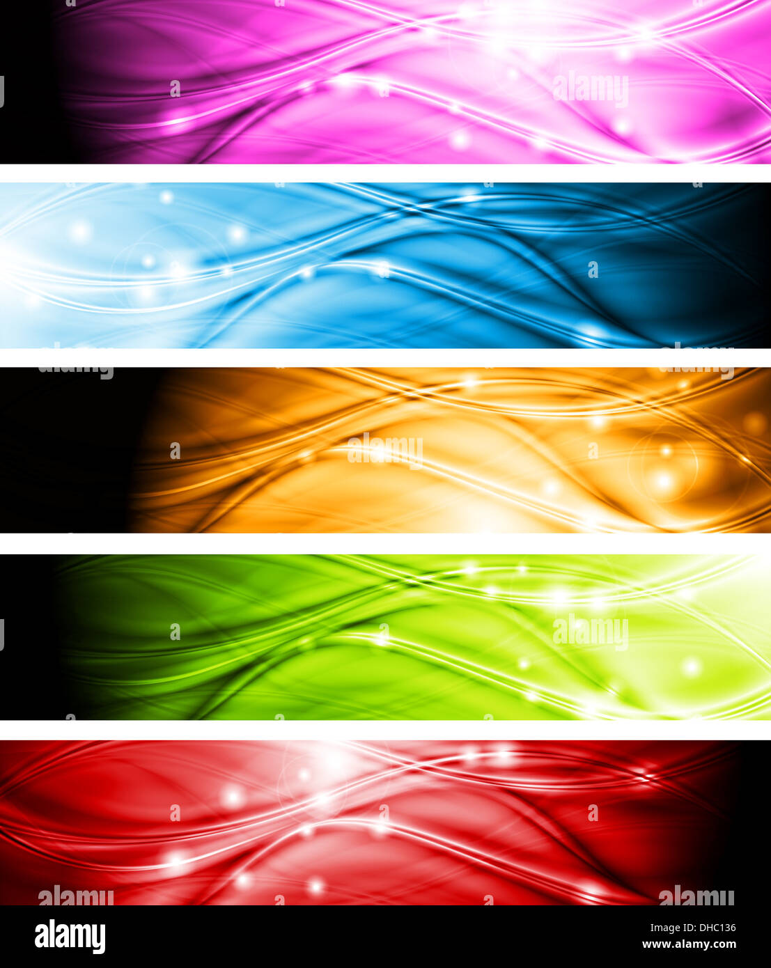 Set of wave abstract headers. Vector background eps 10 Stock Photo - Alamy