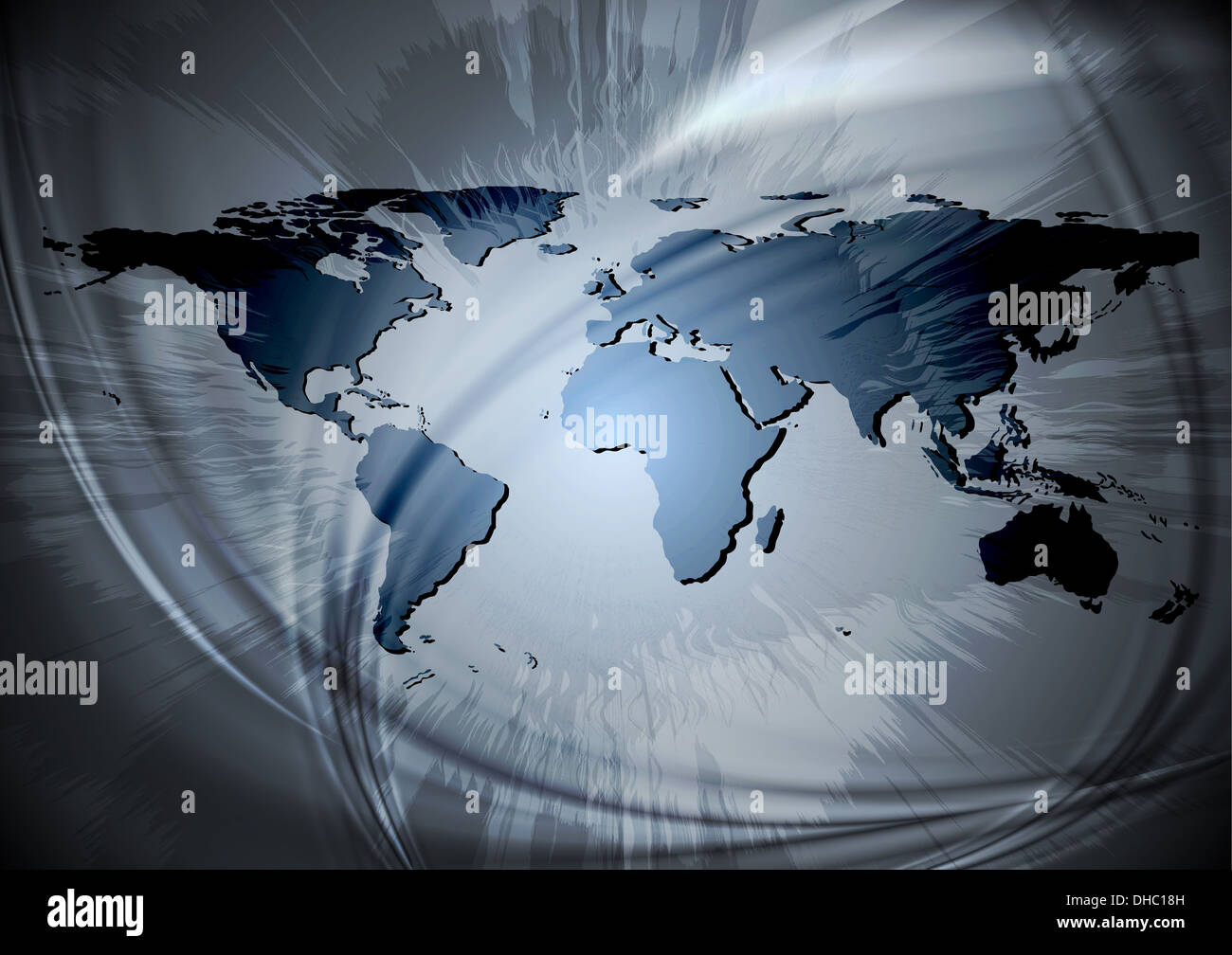 Dark background with world map. Eps 10 vector Stock Photo - Alamy