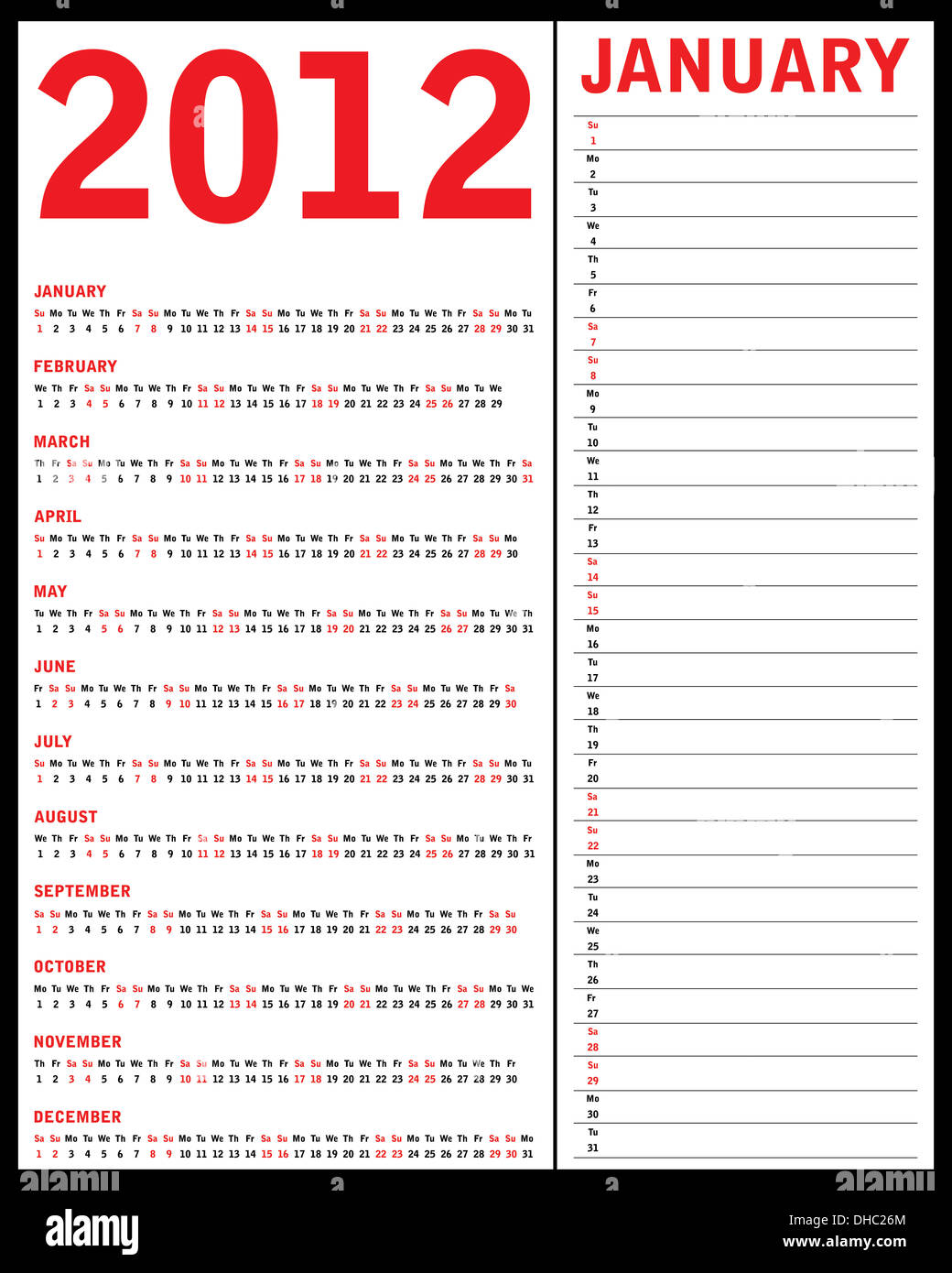 Almanac calendar hi-res stock photography and images - Alamy