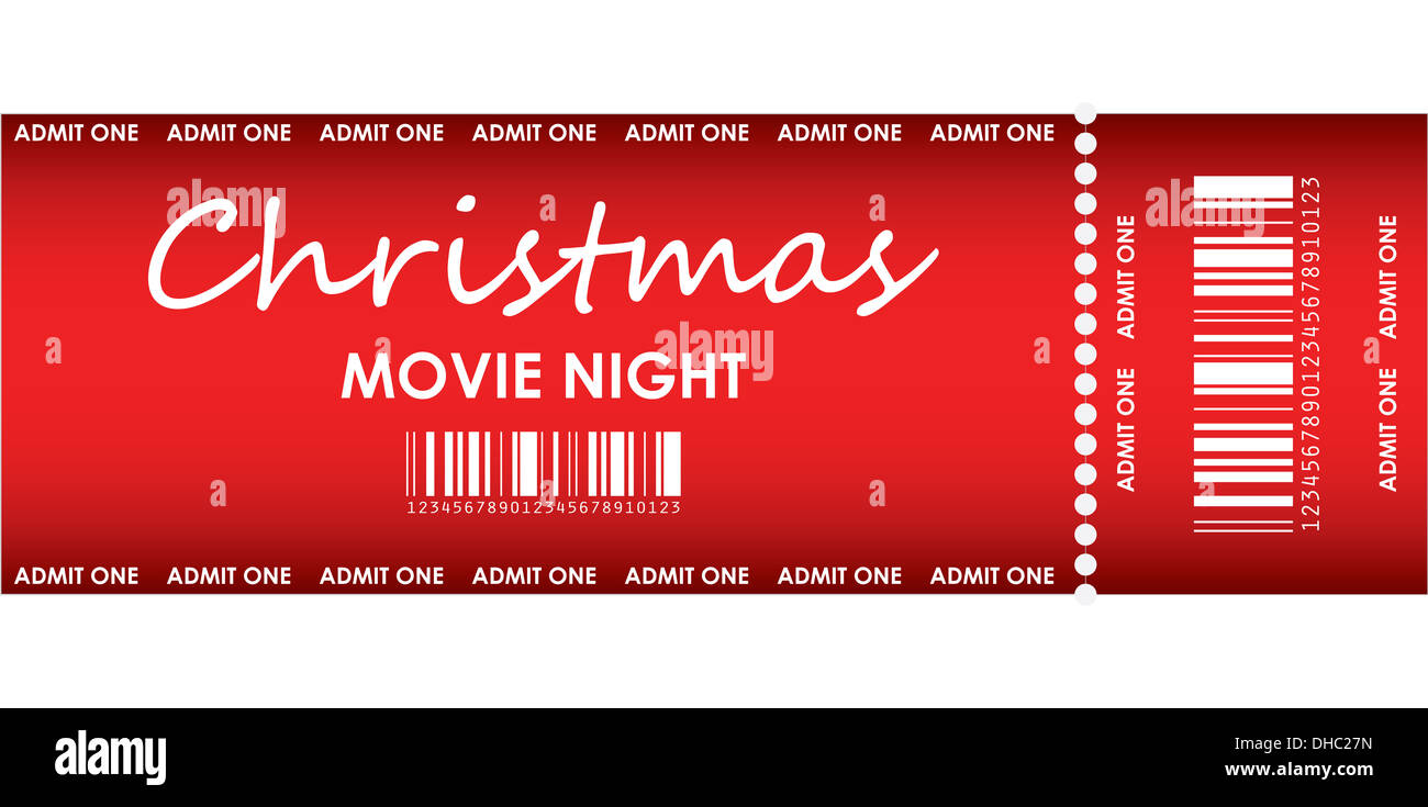 special red ticket for Christmas movie night Stock Photo - Alamy