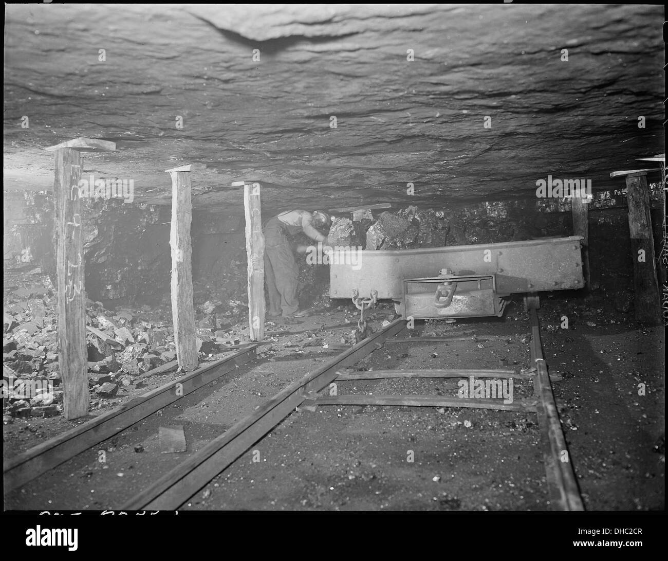 Harry Fain is pictured loading coal from a thick coal seam at Inland ...