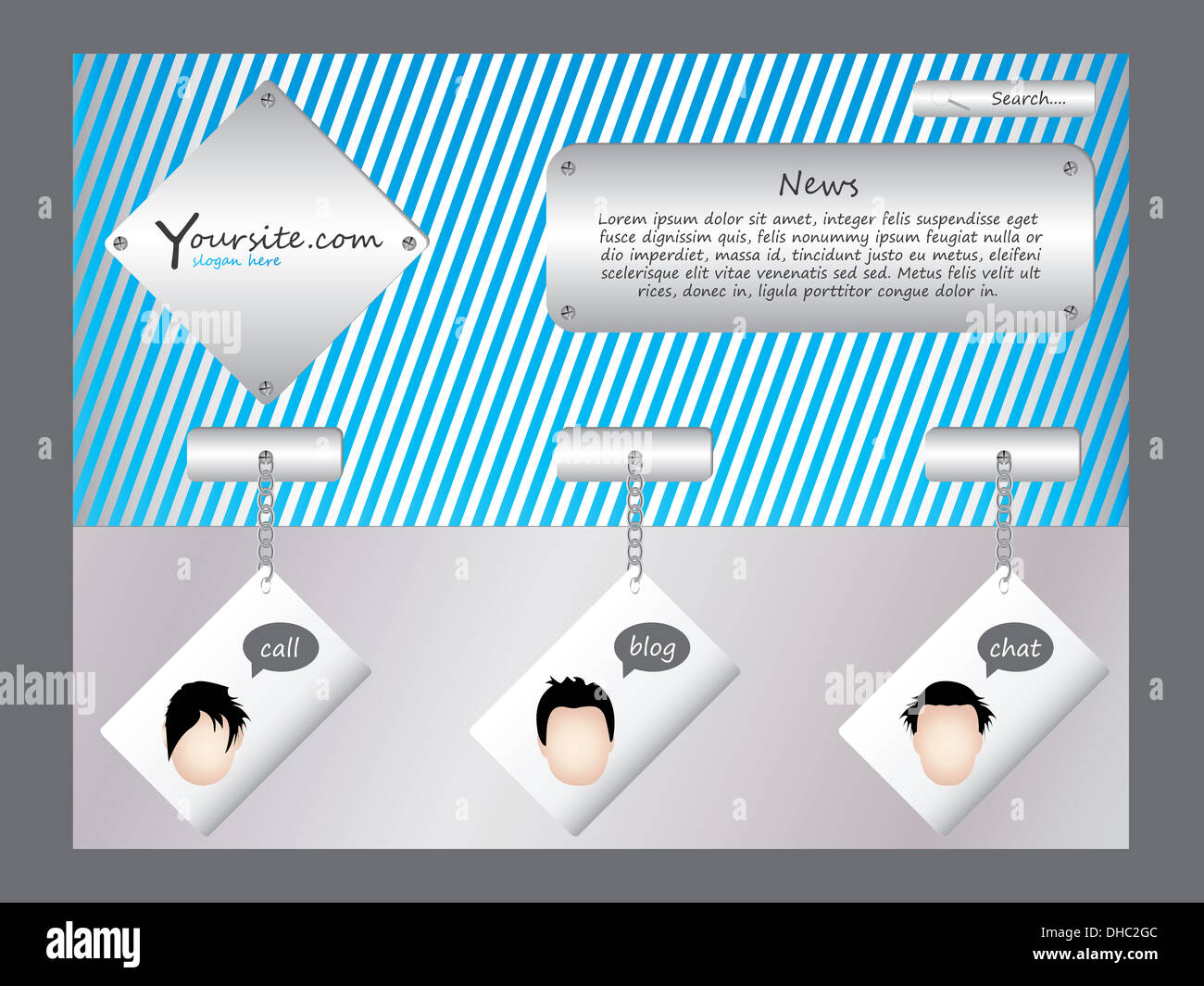 special metallic web template design Stock Photo - Alamy