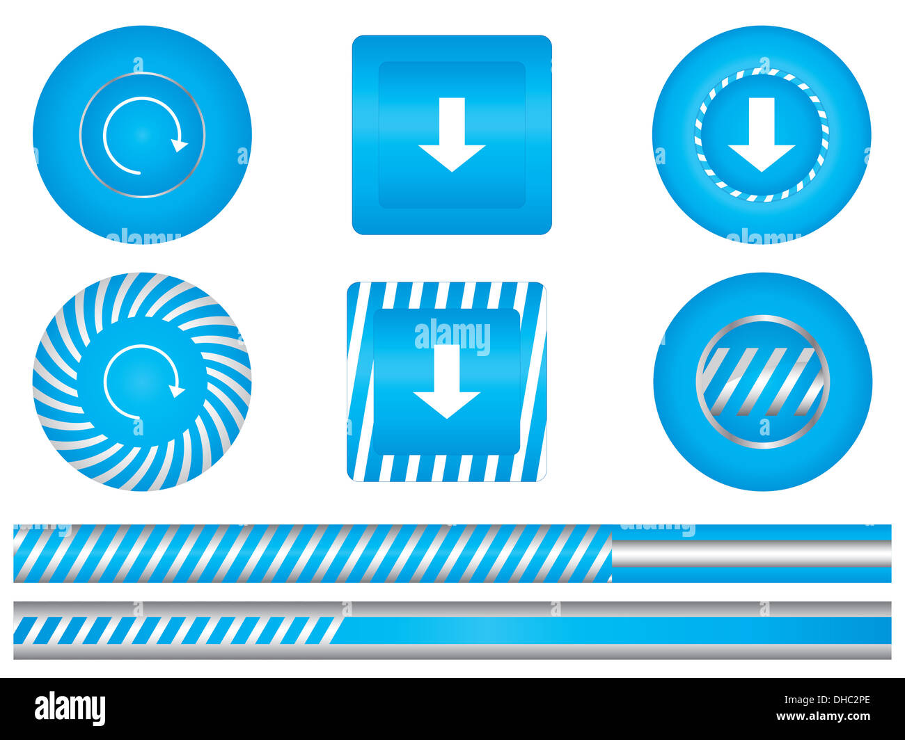 Set of special blue download buttons Stock Photo - Alamy
