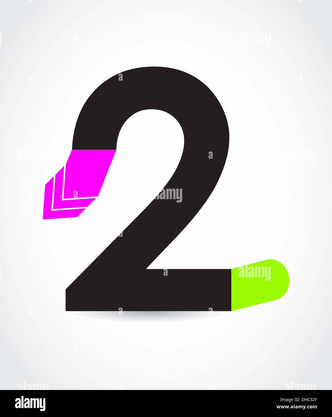 decorative origami number with special design - two Stock Photo - Alamy