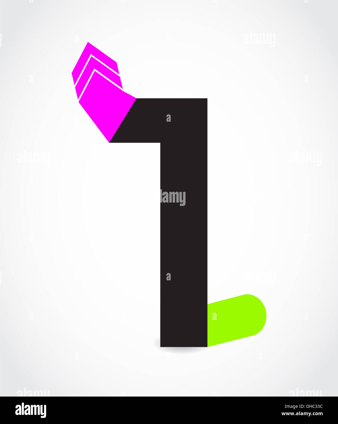 decorative origami number with special design - one Stock Photo - Alamy