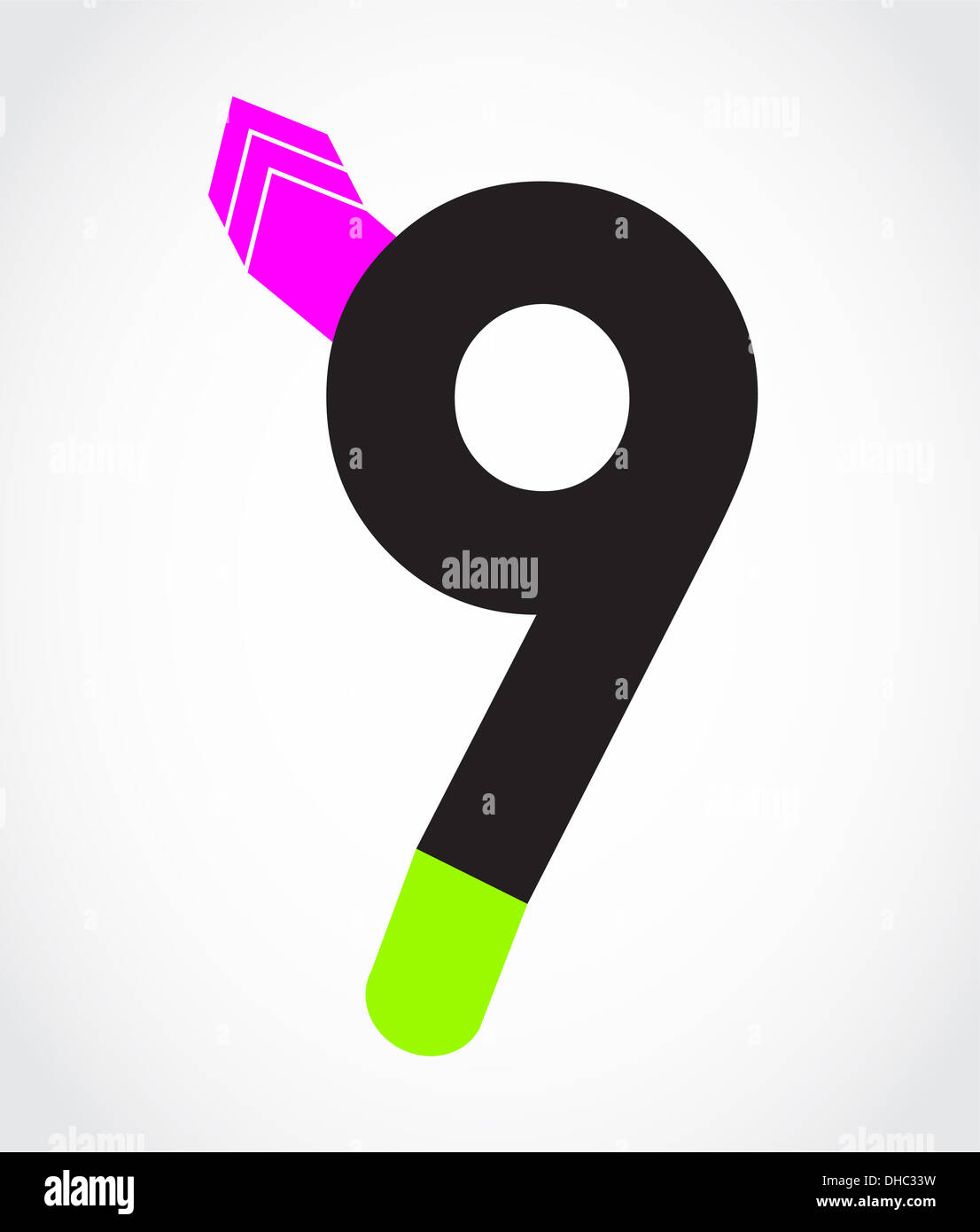 decorative origami number with special design - nine Stock Photo - Alamy