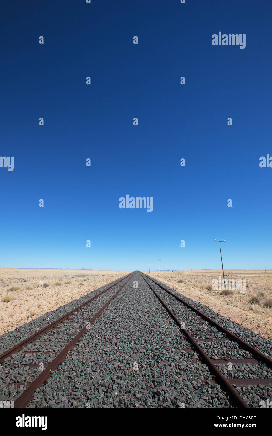 Twin Railway Tracks; Garub, Namibia Stock Photo - Alamy